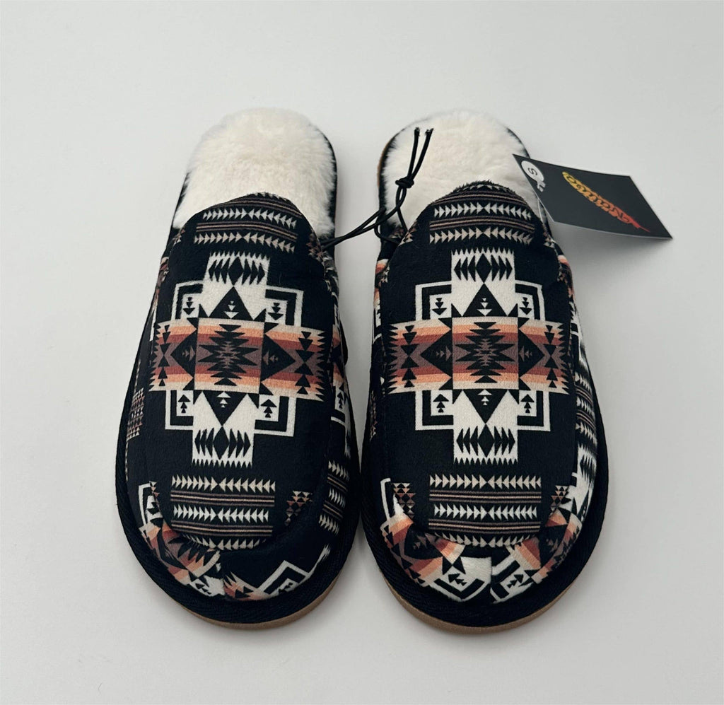 Indoor Slippers - Aztec Black – The Fringe 17 Boutique